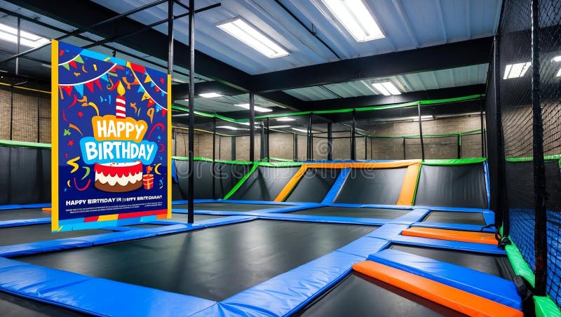Realistic Photography of a Birthday in a Trampoline Pa Ai Generated ...