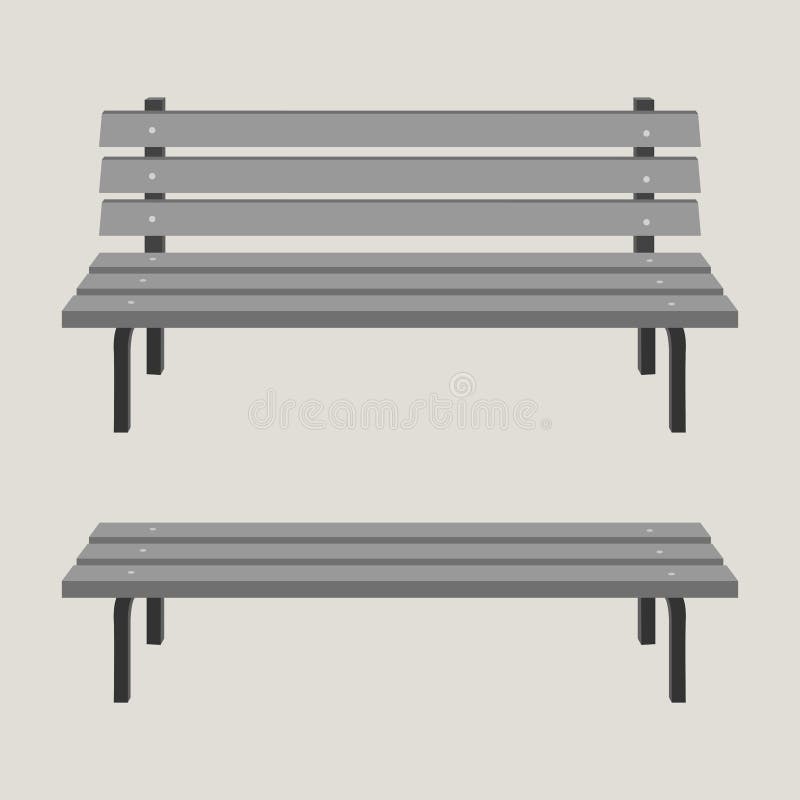Realistic Picture of Bench on Gray Background Stock Illustration ...