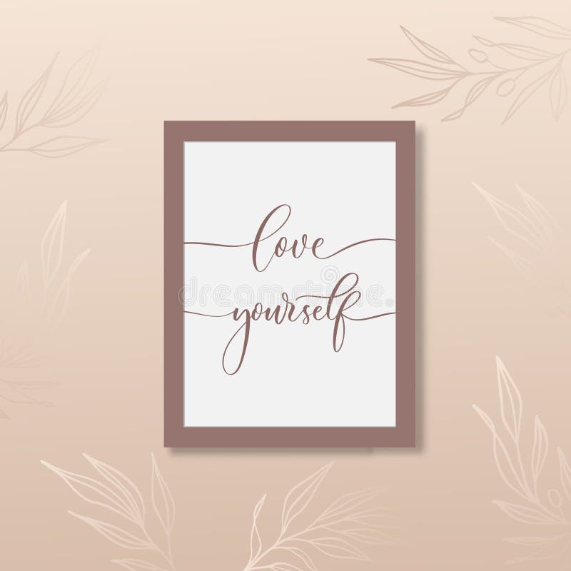 Realistic Picture Frame with Calligraphy Stock Vector - Illustration of ...