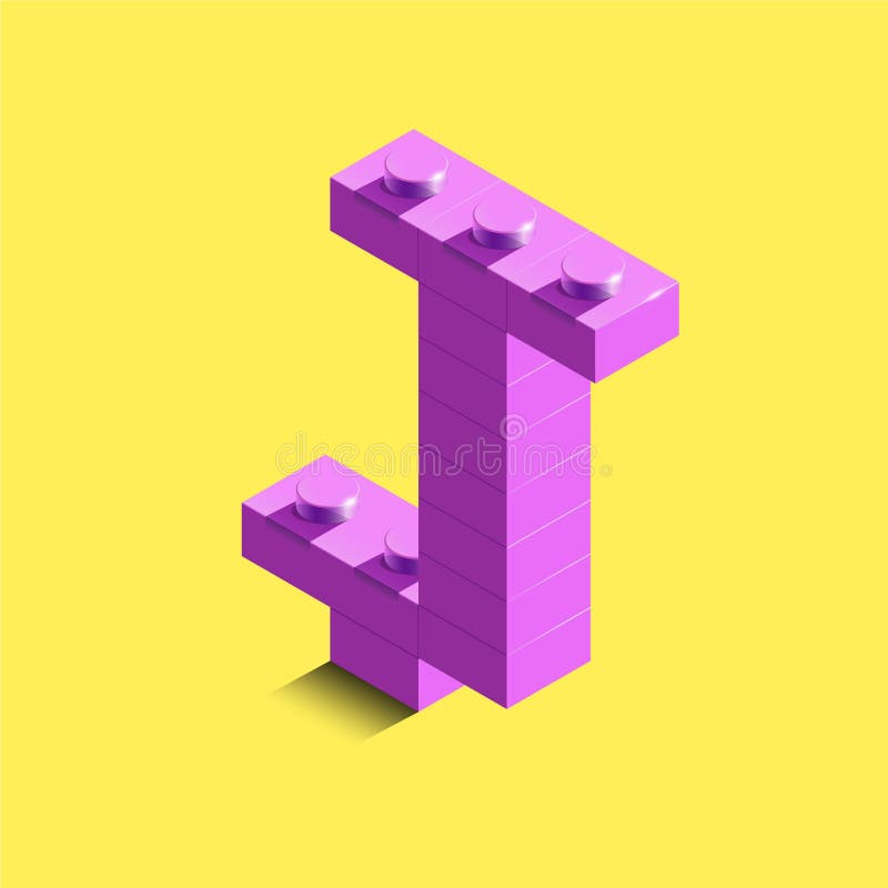 Realistic Pink 3d Isometric Letter J of the Alphabet from Constructor ...