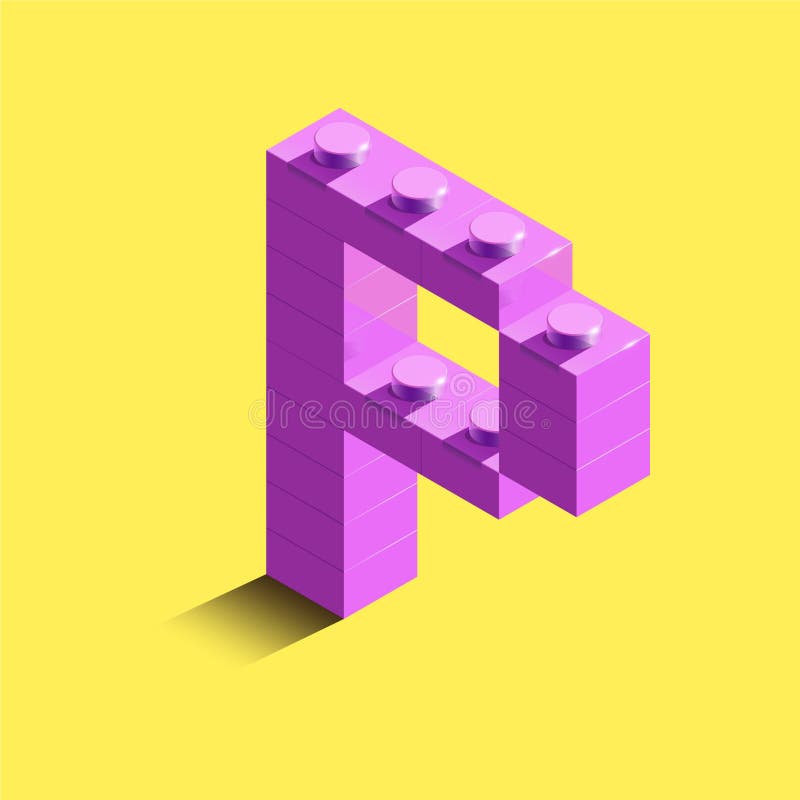 Realistic Pink 3d Isometric Letter P of the Alphabet from Constructor ...
