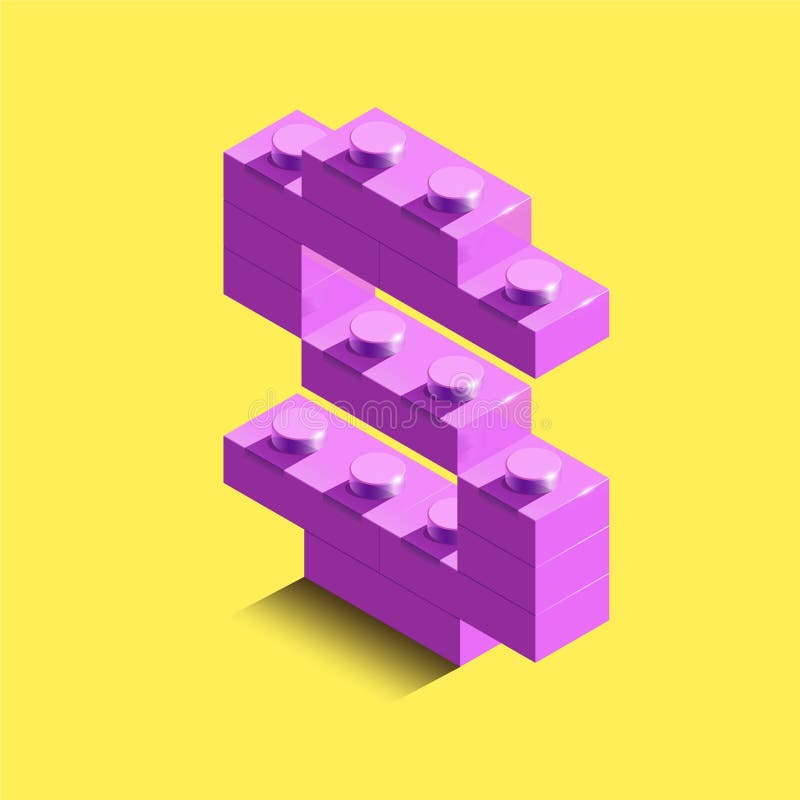 Realistic Pink 3d Isometric Letter S of the Alphabet from Constructor ...
