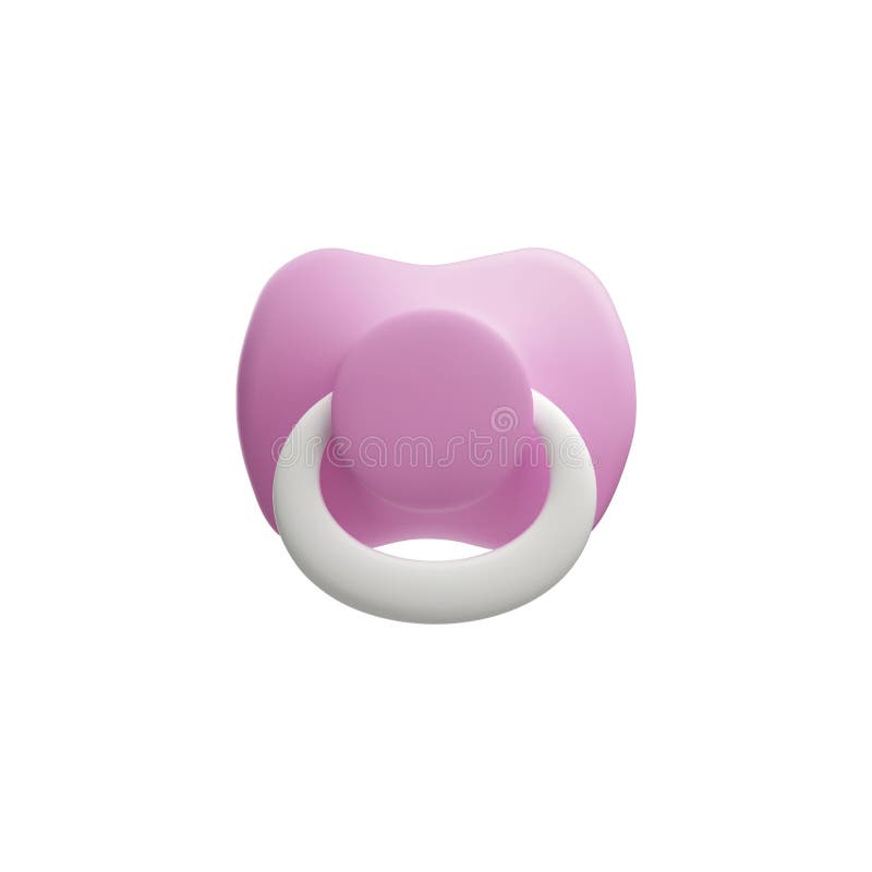 Realistic Pink 3D Vector Baby Pacifier Icon on Isolated Background ...