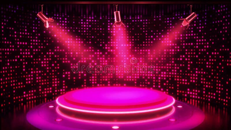 Realistic Pink Light Beam Shines on the Stage. Stock Video - Video of ...