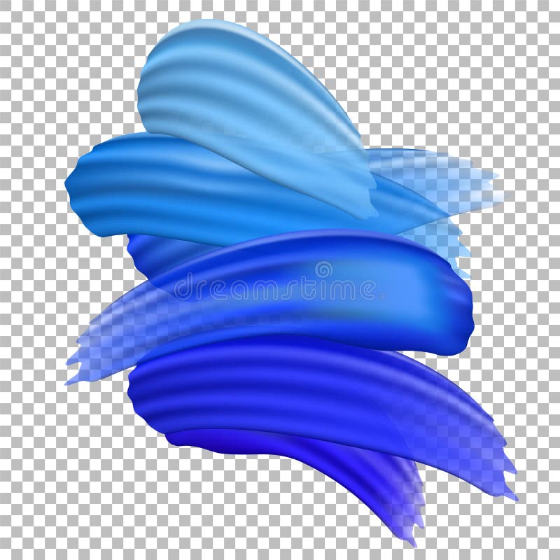 Vector Translucent Realistic Blue Paint Brush Strokes Stock Vector ...