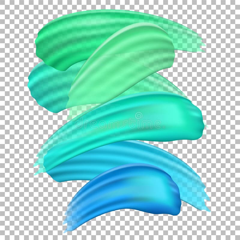 Vector Translucent Realistic Blue Paint Brush Strokes Stock Vector ...