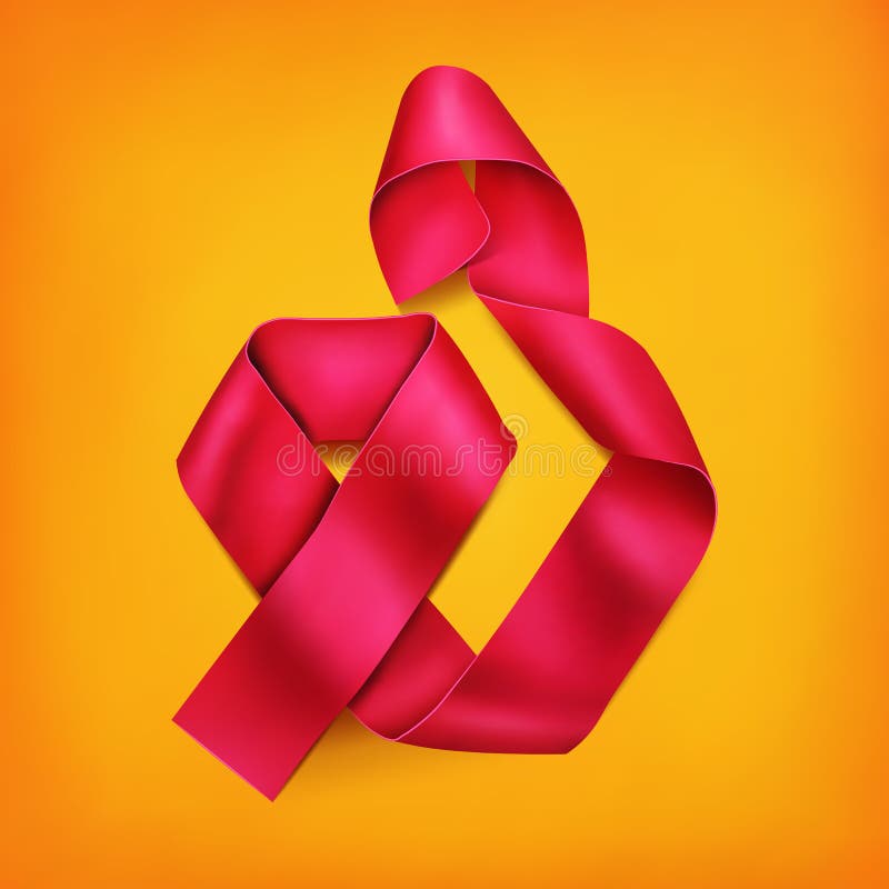 Realistic Pink Satin Ribbon Template. Stock Illustration - Illustration ...