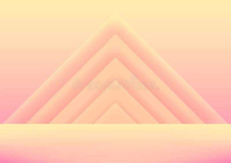 Realistic Pink and Yellow Studio Wall, Empty Room Interior in Minimal ...