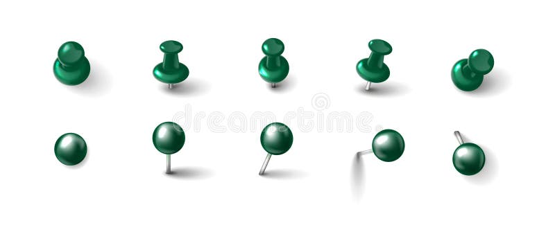 Realistic Pins Set. Illustration of Realism Style Drawn Colorful ...