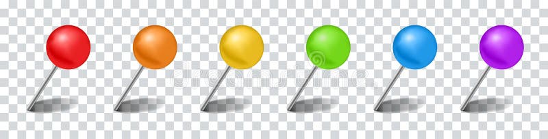 Realistic Pins Set. Push Pins Set Colorful Stock Illustration ... Realistic Pins Set. Push Pins Set Colorful Stock Illustration ...