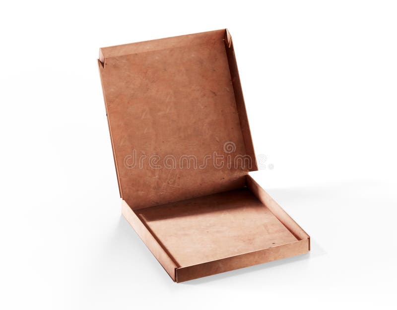 Realistic Pizza Box 3D Render Illustration Mockup Scene on Isolated ...