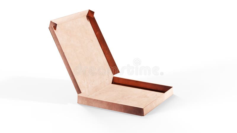 Realistic Pizza Box 3D Render Illustration Mockup Scene on Isolated ...