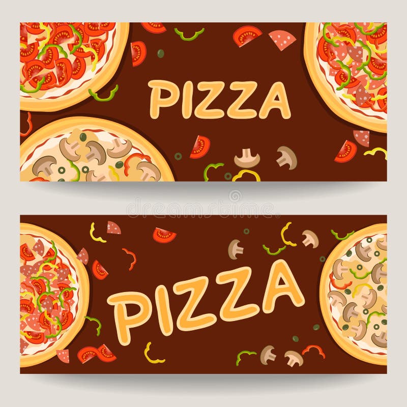 Two Banners with Advertising of Italian Pizza Stock Vector ...