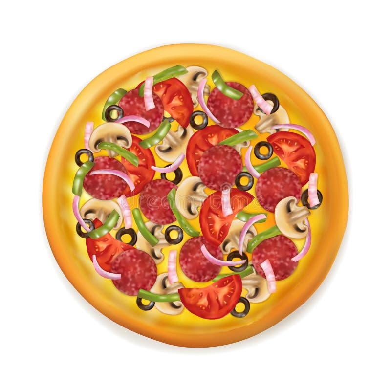 Realistic pizza stock vector. Illustration of fast, lunch - 80072851