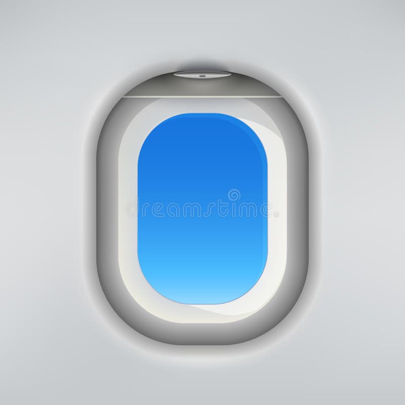 Realistic Plane Window Vector Template with Blue Sky in it Stock Vector ...