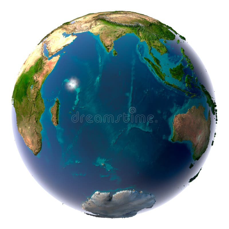Realistic Planet Earth with Natural Stock Photo - Image of bottom ...