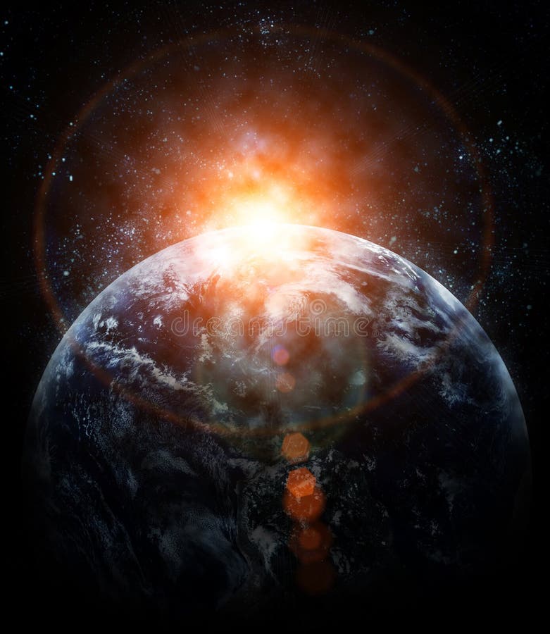 Realistic Planet Earth in Space Stock Illustration - Illustration of ...