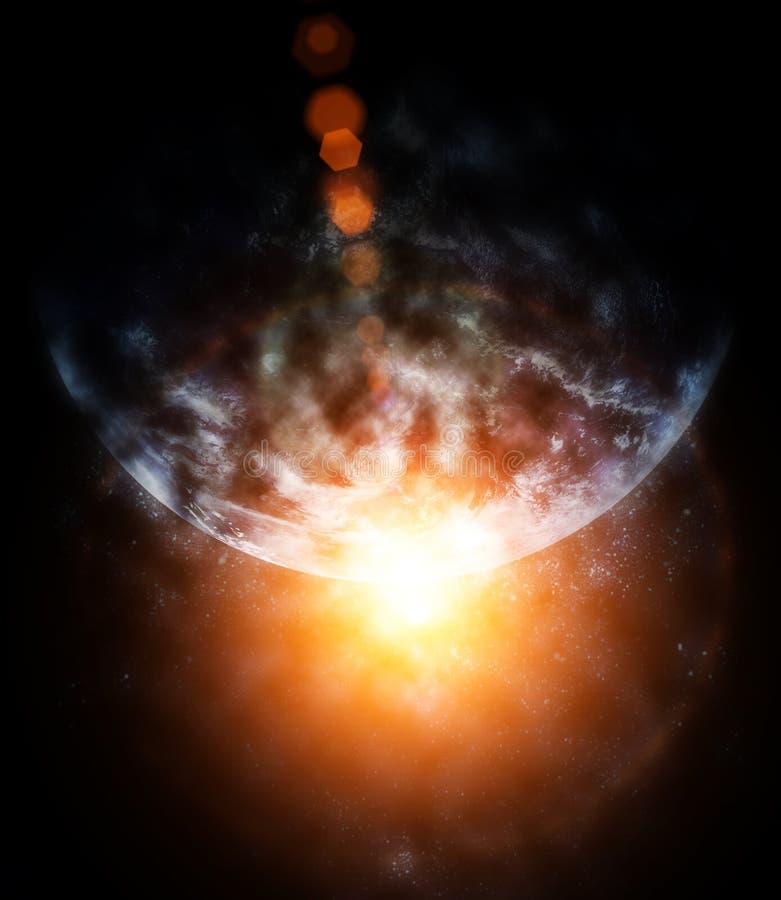 Realistic Planet Earth in Space Stock Illustration - Illustration of ...