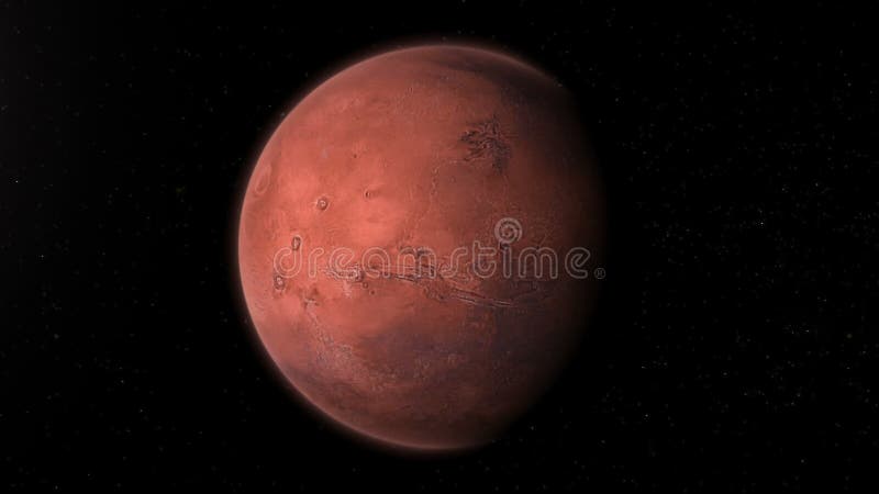 Realistic Mars Planet. View from Outer Space, Stars Around the Planet ...