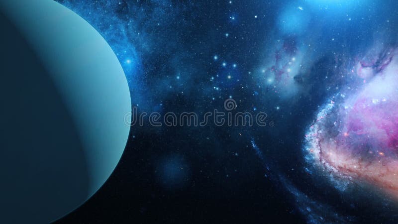 Realistic Planet Uranus from Space 3D Rendering Stock Illustration ...