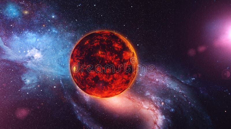 Realistic Venus Planet Turning on Black Background. Venus Sphere Orange ...
