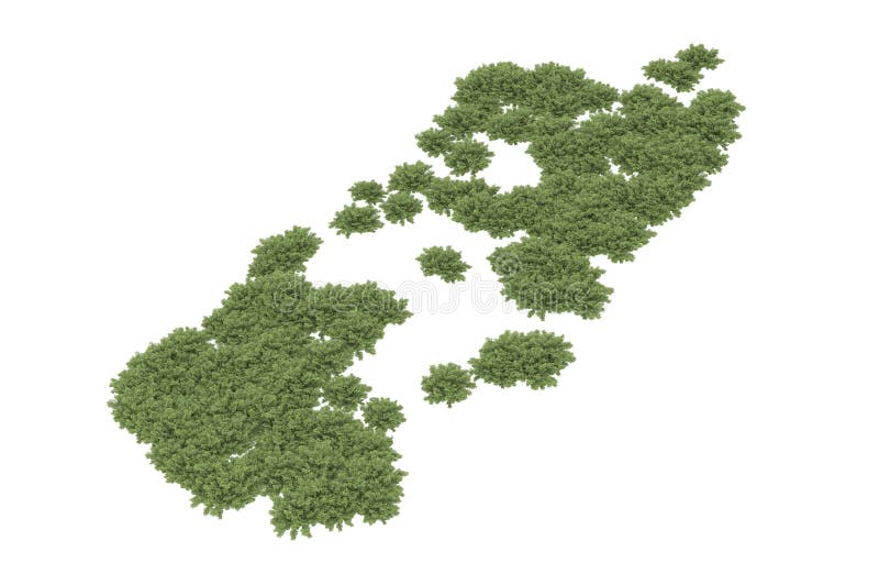 Realistic Plants Isolated on Background. 3d Rendering - Illustration ...