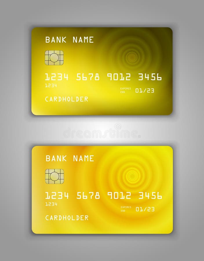 Realistic Plastic Bank Card Vector Template. Figure Spiral Gradient ...