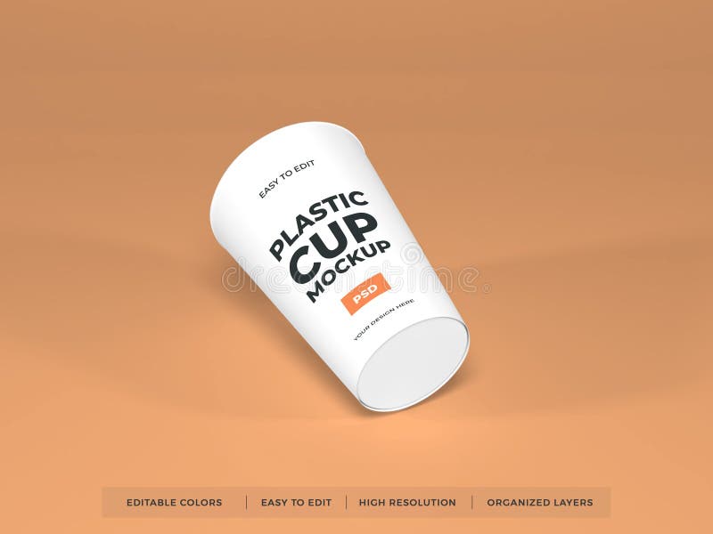 Realistic Plastic Cup Packaging 3D Illustration Mockup Scene Stock ...