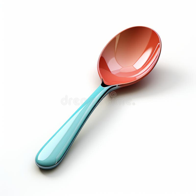 Realistic Plastic Red and Blue Spoons for Visual Impact Stock ...