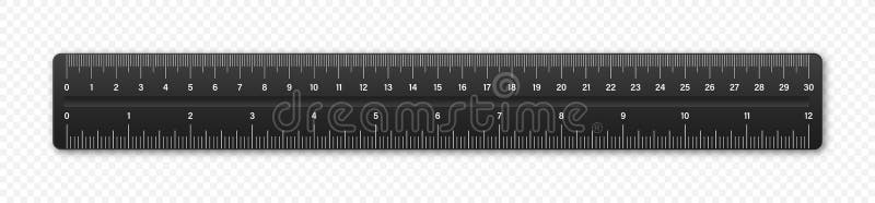 Realistic Plastic Ruler with Measurement Scale and Divisions, Measure ...