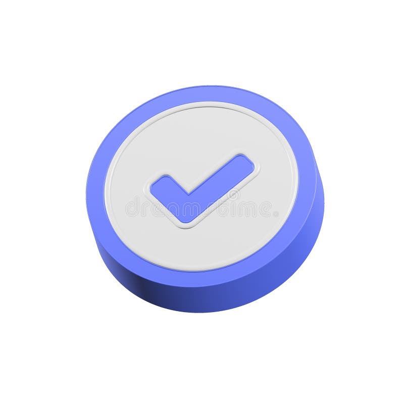 3d Check Icon, Checklist Tick, Done Mark Stock Photo - Illustration of ...