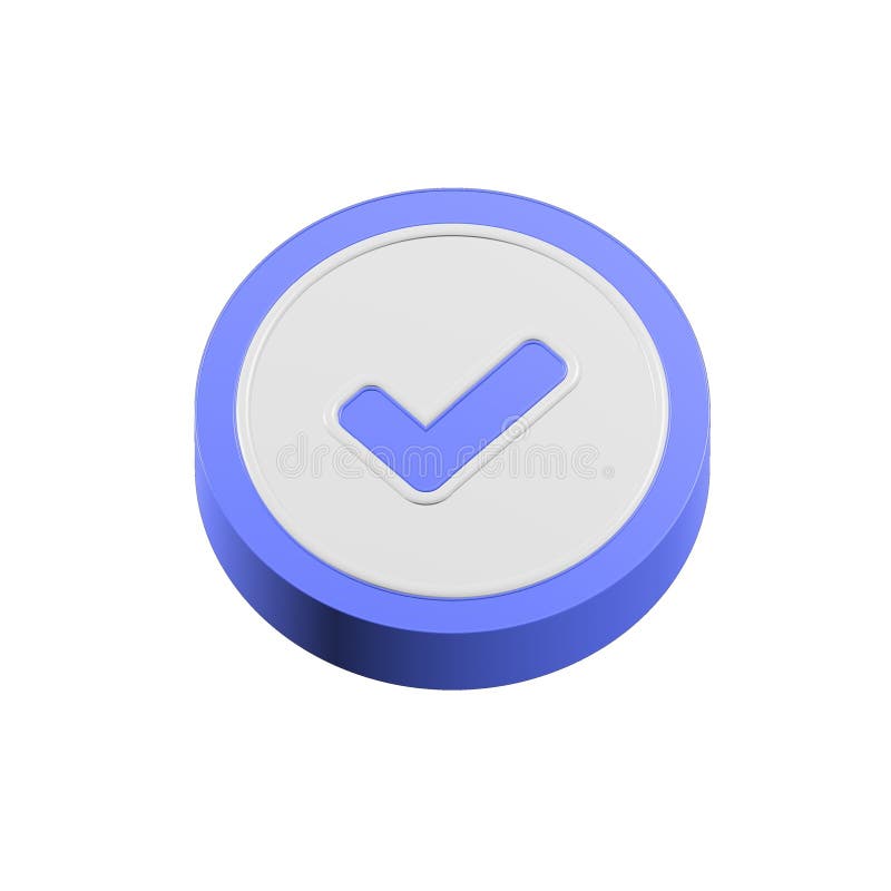3d Check Icon, Checklist Tick, Done Mark Stock Photo - Illustration of ...
