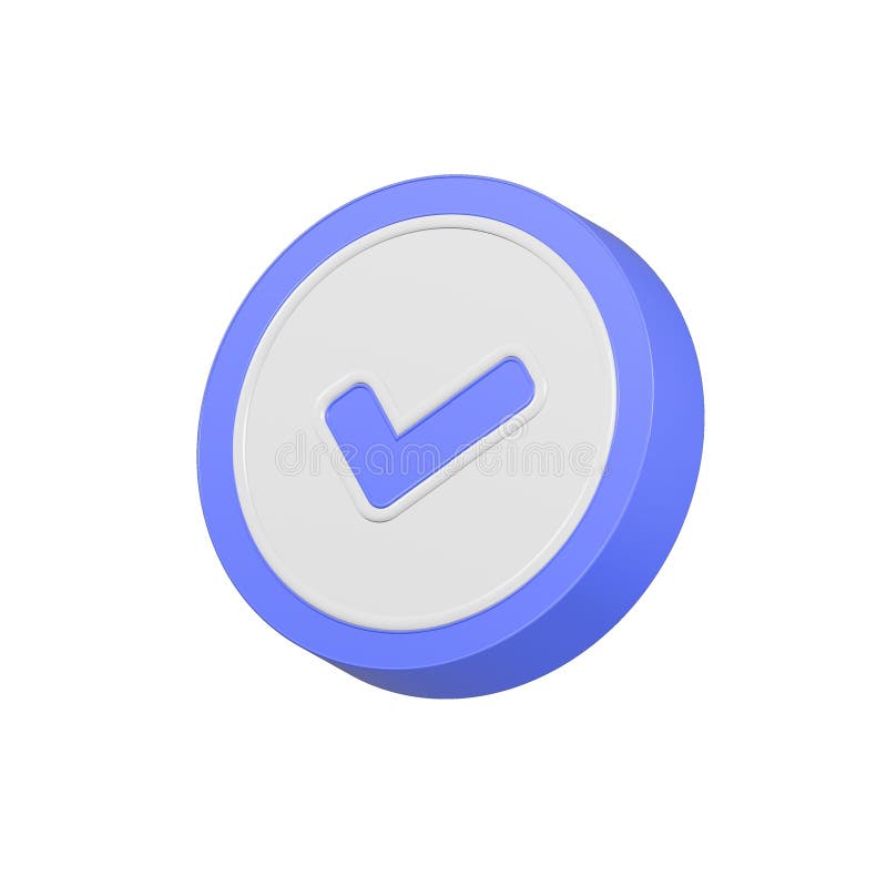 3d Check Icon, Checklist Tick, Done Mark Stock Illustration ...