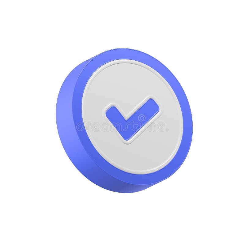3d Check Icon, Checklist Tick, Done Mark Stock Image - Illustration of ...
