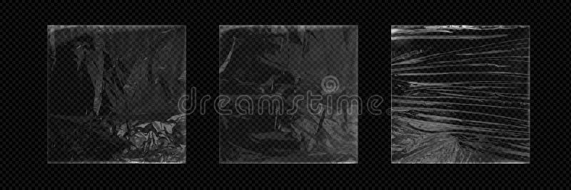 Realistic Plastic Wrap Overlay Set Stock Vector - Illustration of ...