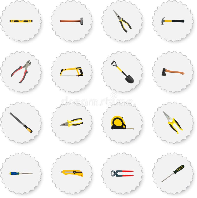 Realistic Pliers, Handle Hit, Forceps Vector Elements. Set of ...