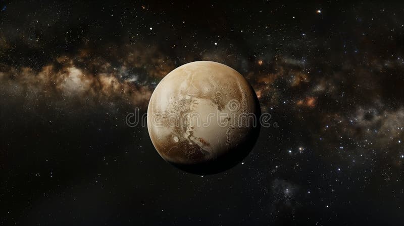Realistic Pluto Planet in Space 3D Render Stock Illustration ...