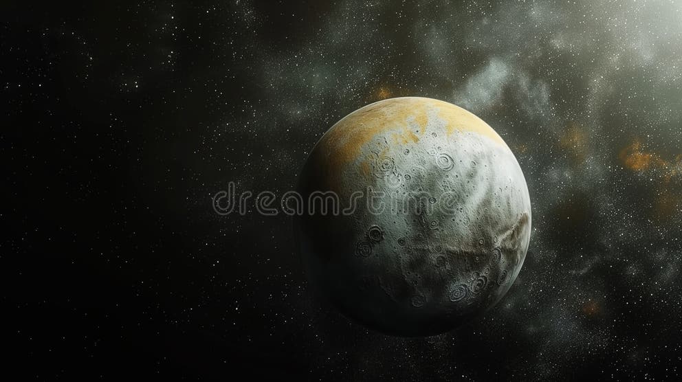 Realistic Pluto Planet in Space 3D Render Stock Illustration ...