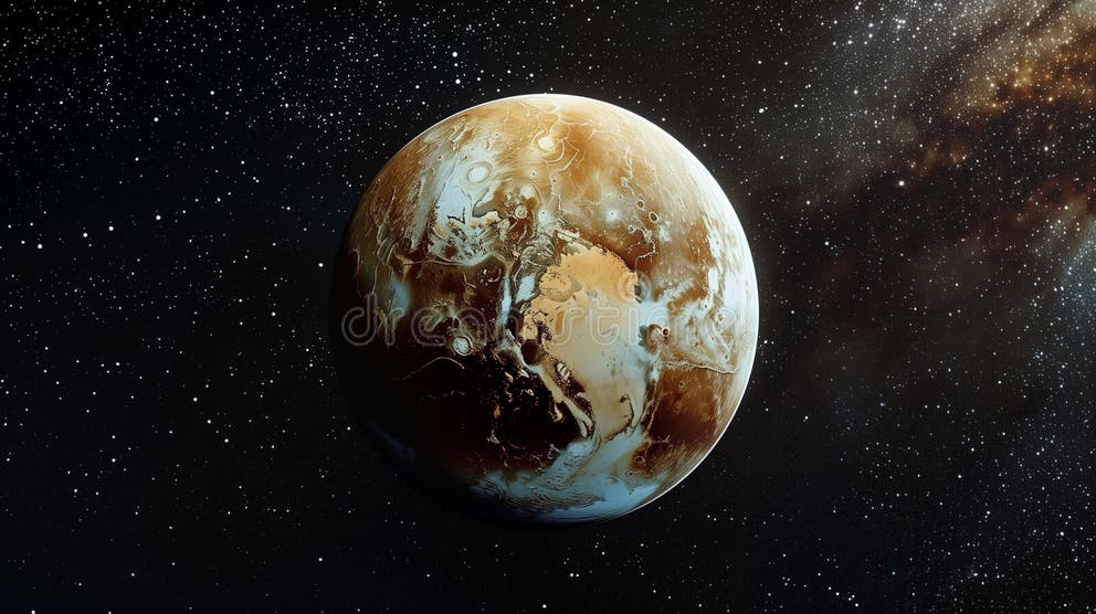 Realistic Pluto Planet in Space 3D Render Stock Illustration - Illustration of planet ...