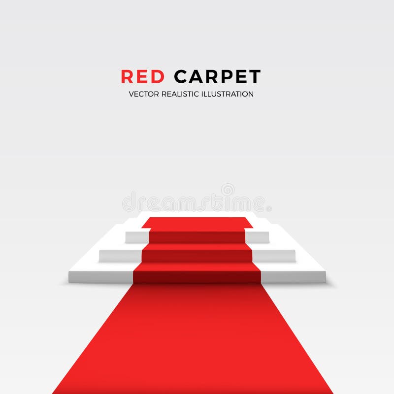 Realistic Podium with Red Carpet. Square Stage Stock Vector ...