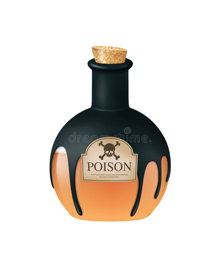 Realistic Poison Bottle stock illustration. Illustration of fluid ...