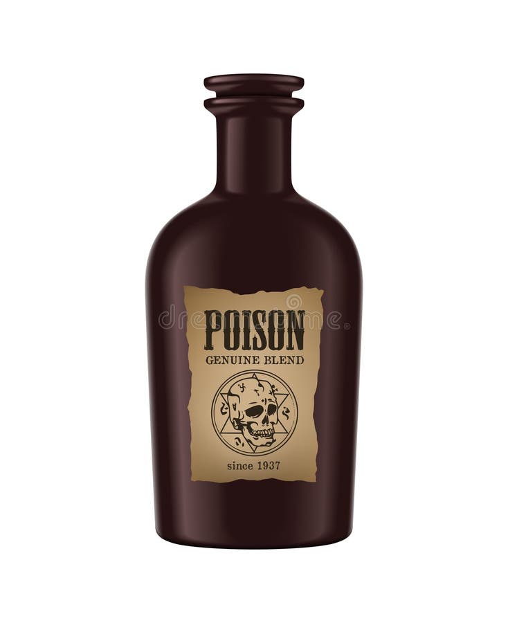 Realistic Poison Bottle stock vector. Illustration of fluid - 272289192
