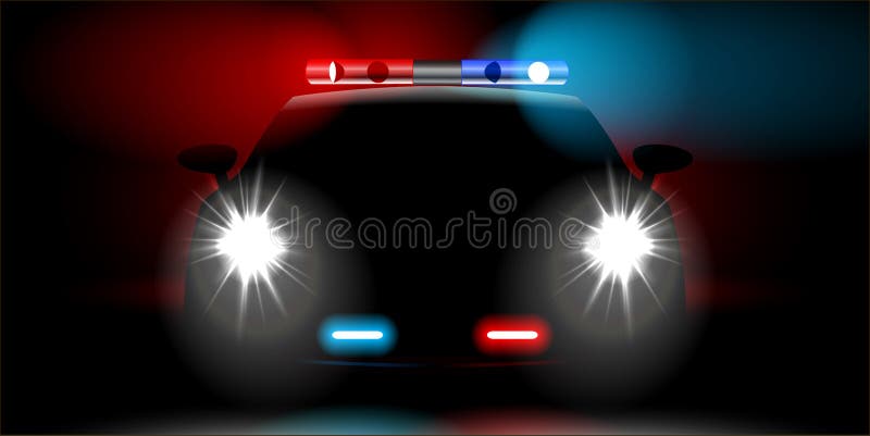 Realistic Police Car Front View Stock Vector - Illustration of front ...