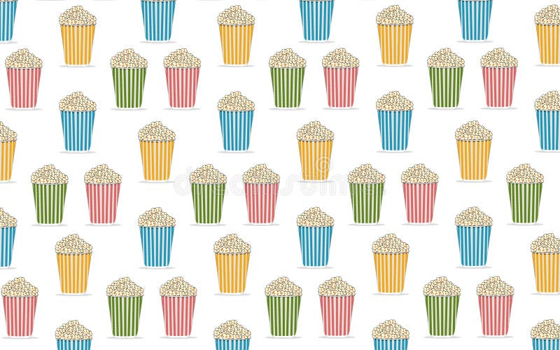 Realistic Popcorn Cinema Box Seamless Pattern Stock Vector ...