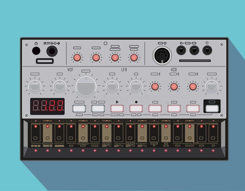 Realistic Popular Synthesizer. Vector Illustration, Studio Equipment ...