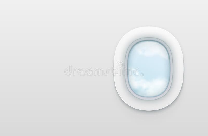 Realistic Portholes of Airplane. White Window Aircraft Vector ...