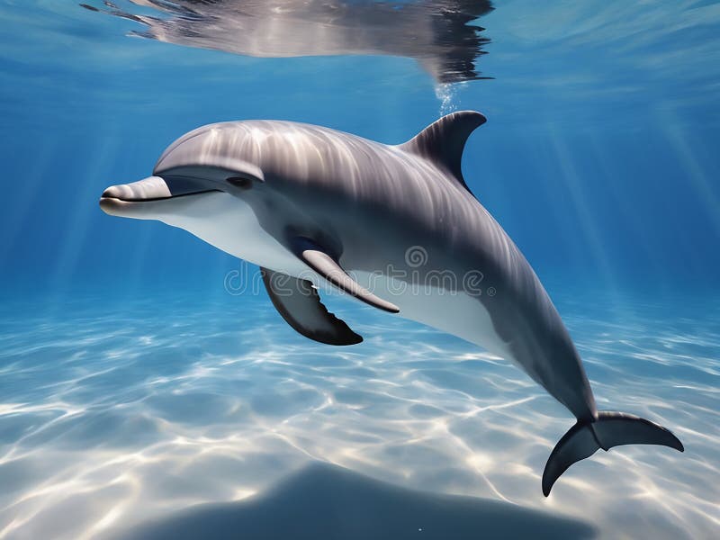 Realistic Portrait of Beautiful Dolphin Stock Illustration ...