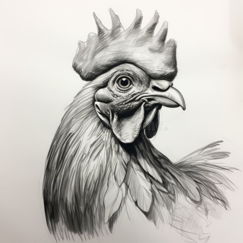 Chickens Pencil Drawing Stock Illustrations – 75 Chickens Pencil ...