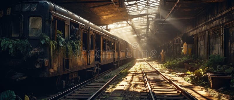 Realistic Post Apocalypse Landscape - Subway Train at Station, Hard ...