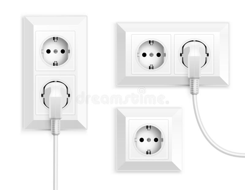 Realistic Power Outlets Set Stock Vector - Illustration of concept ...